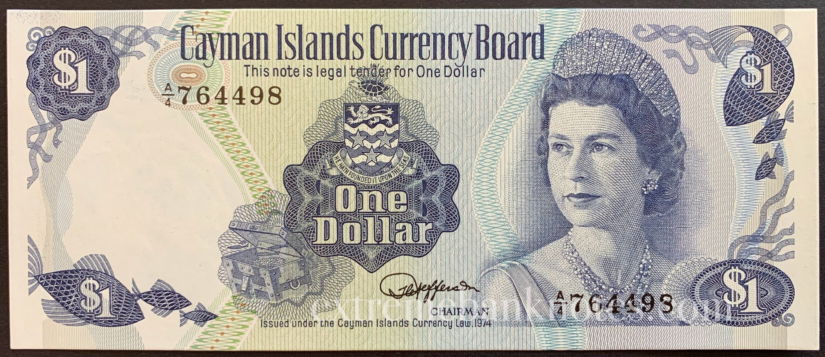 Cayman Islands 1 Dollar 1974 P-5c UNC – Extreme Banknotes