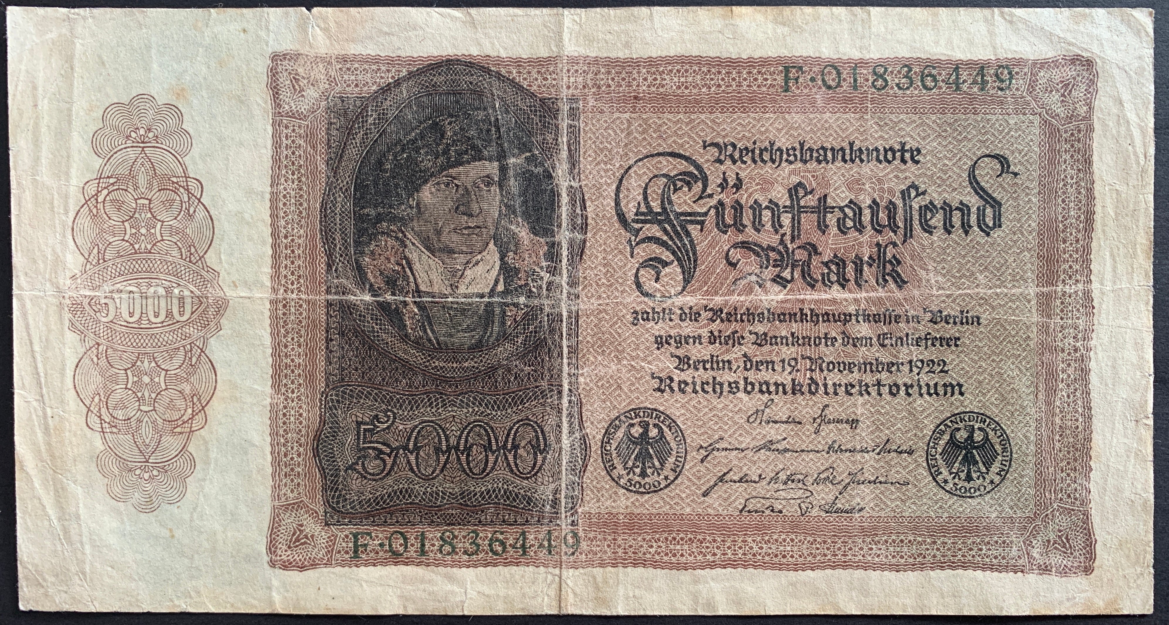 Germany 5000 Mark 1922 P-78 F – Extreme Banknotes