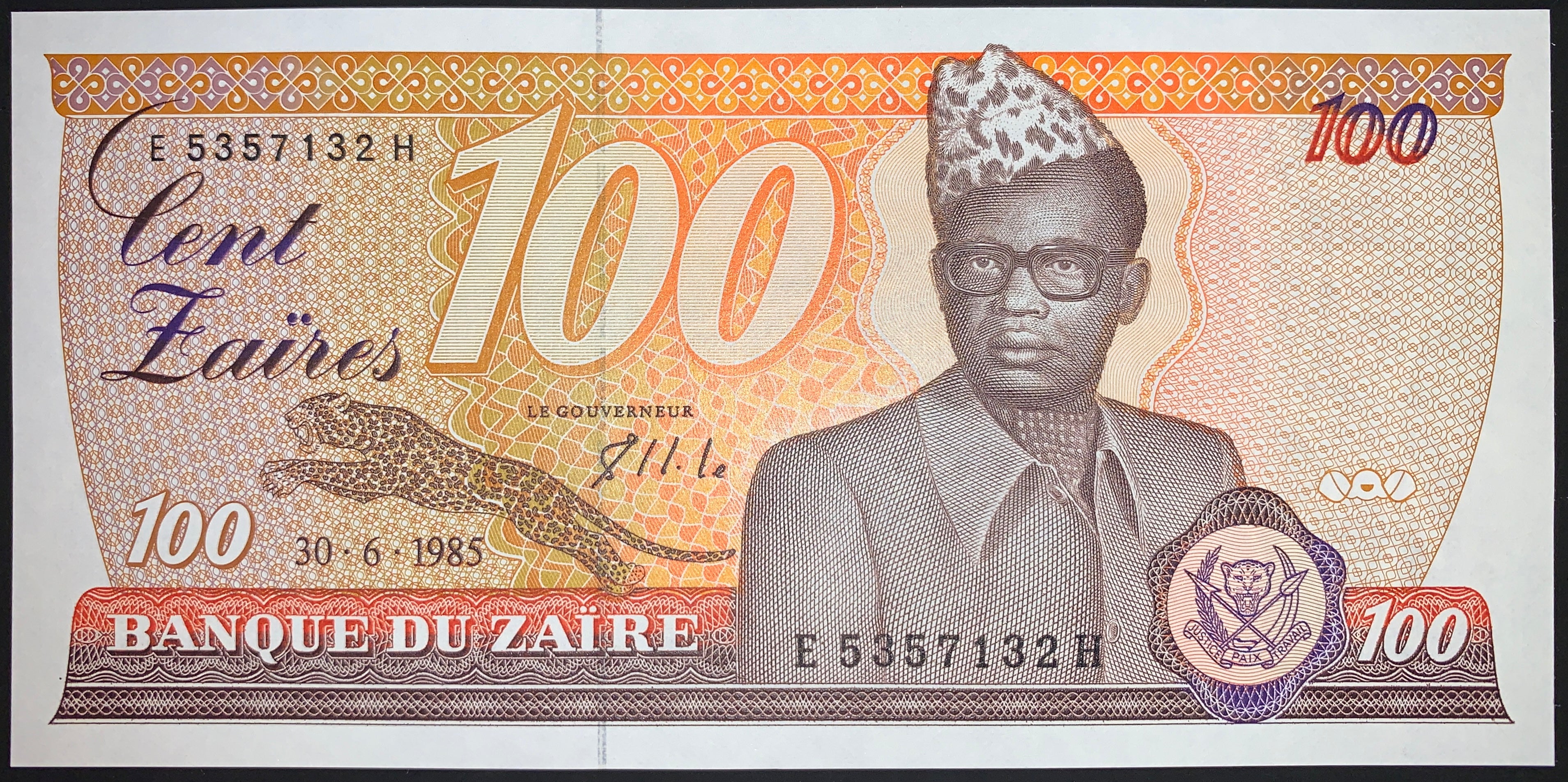Zaïre 100 Zaires 1985 P-29b UNC – Extreme Banknotes